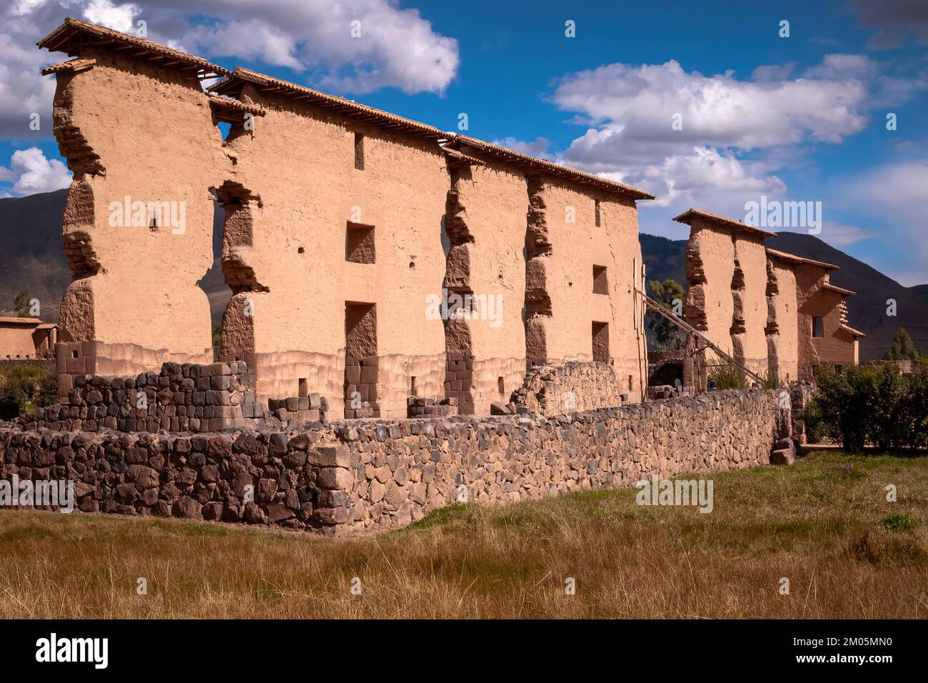 Wiracocha Temple in Raqchi, Inca archaeological site in Peru Stock ...