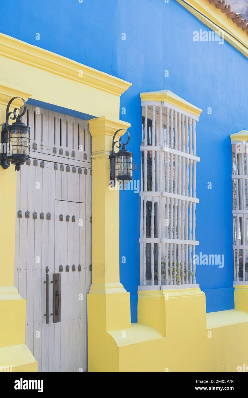 View of colorful house in Cartagena de Indias, Colombia Stock Photo - Alamy