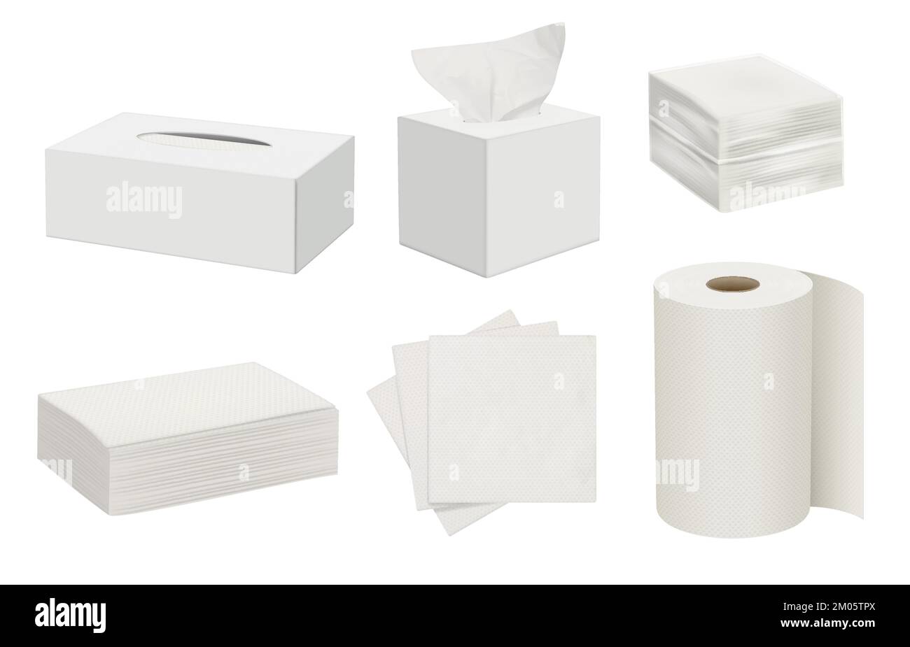 Kitchen napkins. White hygiene papers for kitchen packages with blank ...