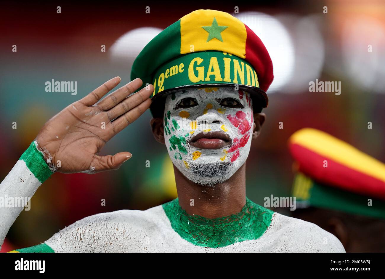 A Senegal fan ahead of the FIFA World Cup Round of Sixteen match at the ...