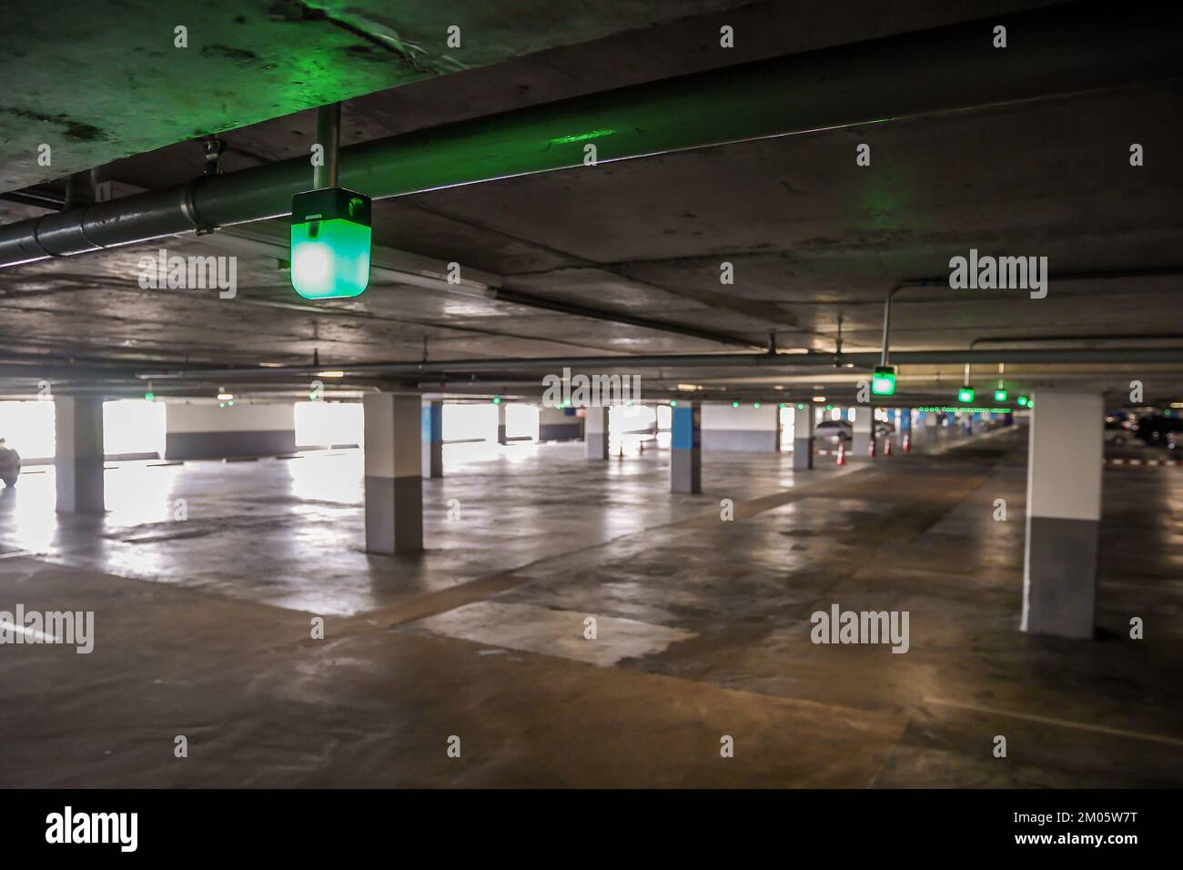 Green light sign show for empty vacant car parking lot space Stock ...