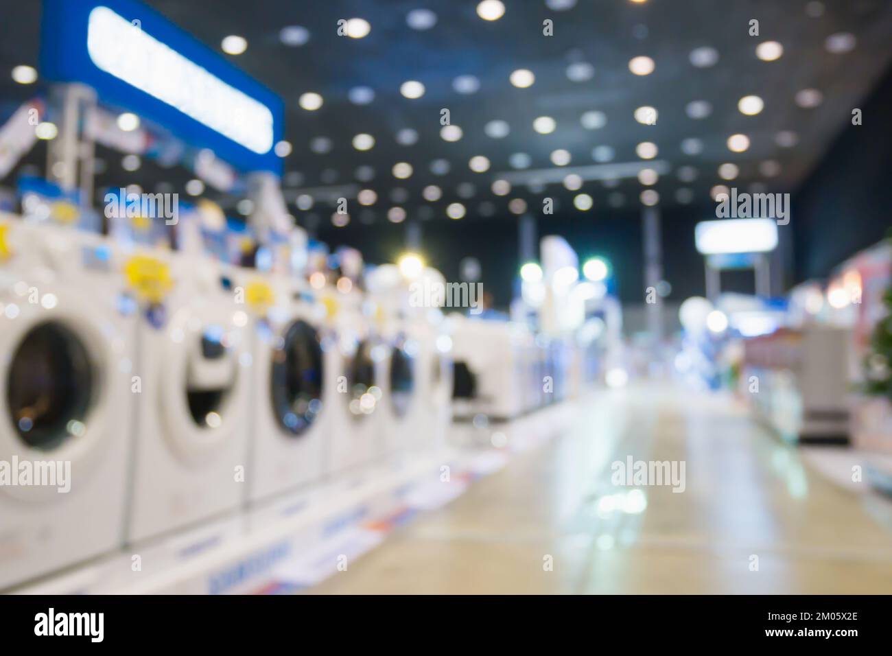 Washing machines in home appliance electronic department retail store ...