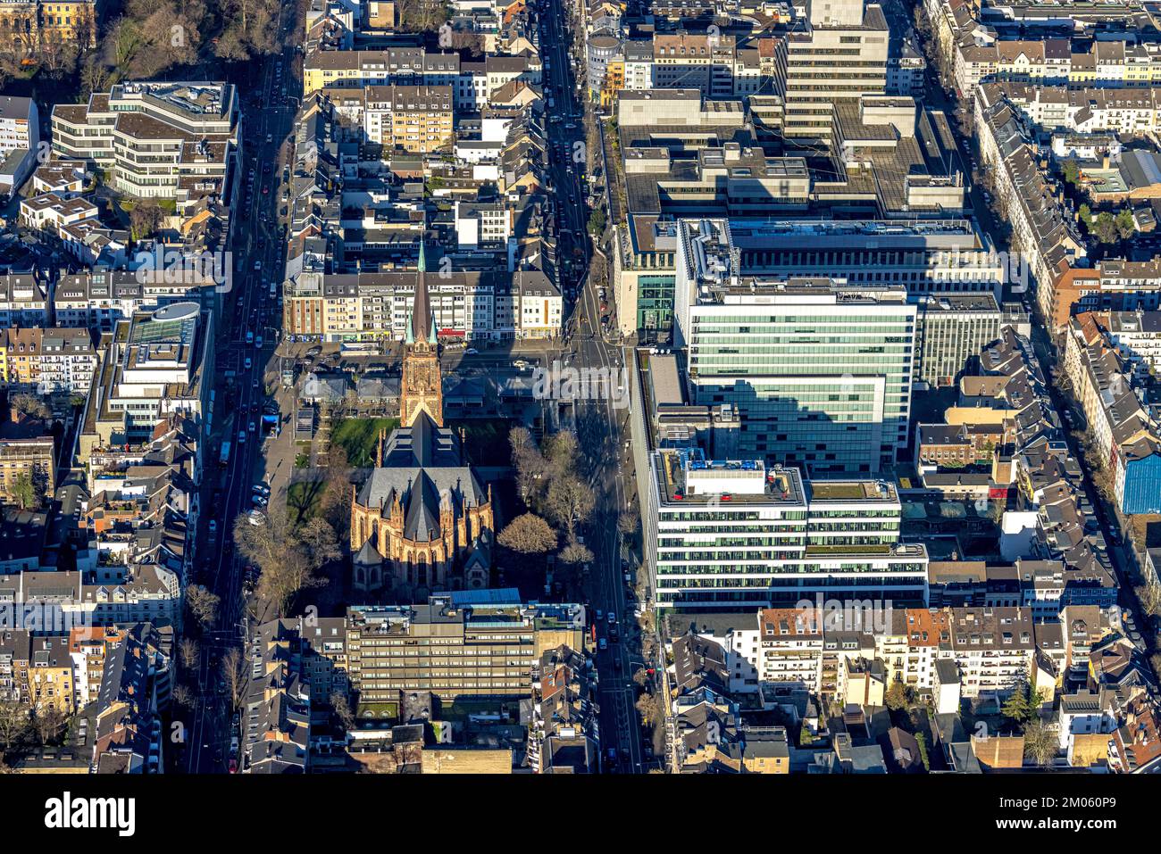Aerial view, office buildings and commercial buildings Friedrichstraße ...