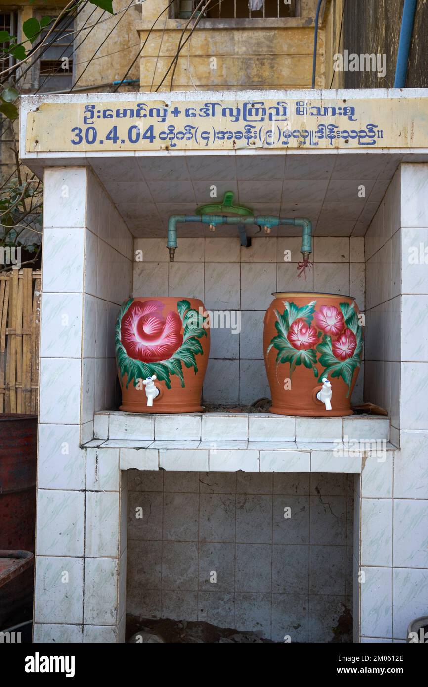 Drinking Water Station in Yangon Myanmar Stock Photo - Alamy