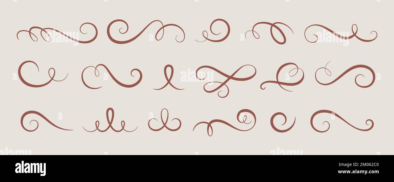 Vintage flourish filigree hand drawn swirls. Modern luxury ornamental ...