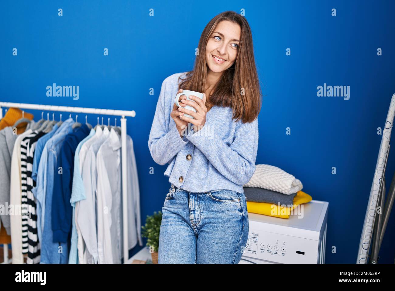 Happy person cleaning coffee machine hi-res stock photography and ...