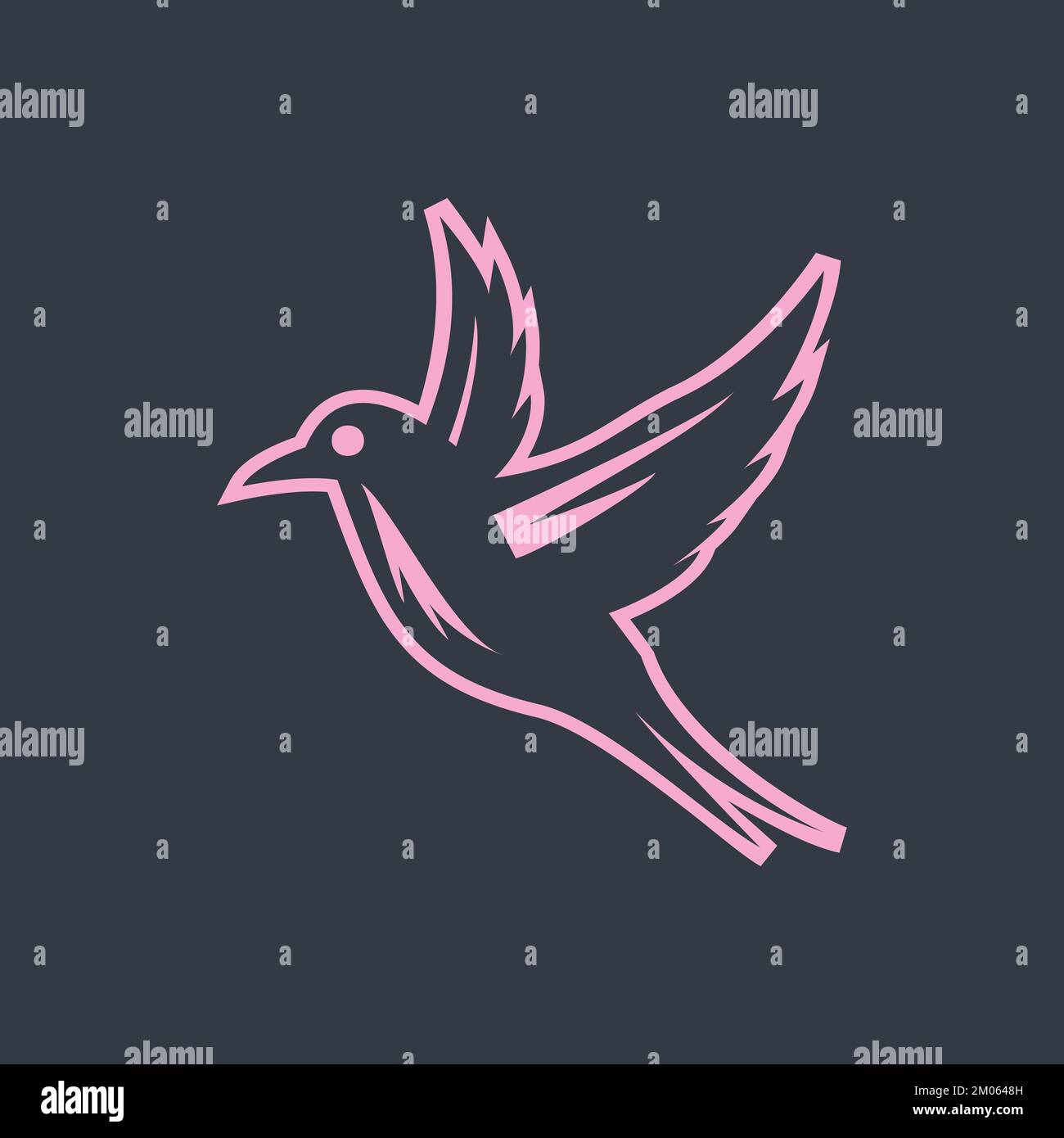 New flying bird icon design on black background Stock Vector Image ...