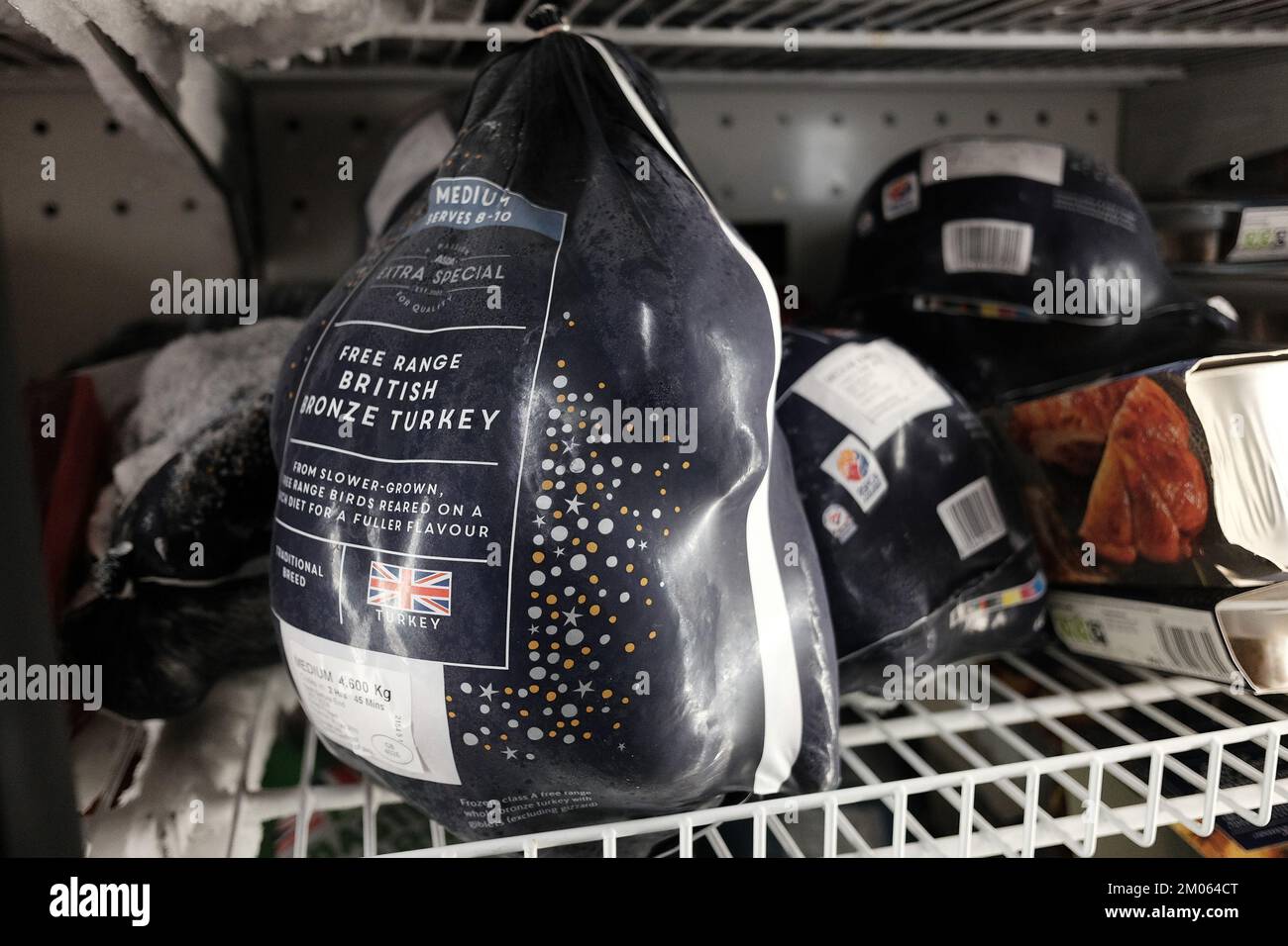 Frozen turkeys on sale in an Asda supermarket in London. Picture date ...