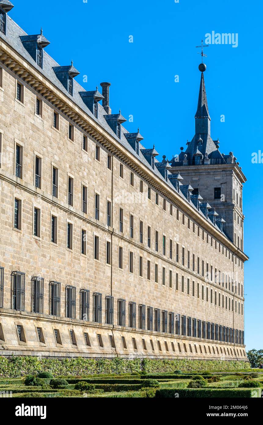 View of the Royal Site of San Lorenzo de El Escorial, Spain, built ...