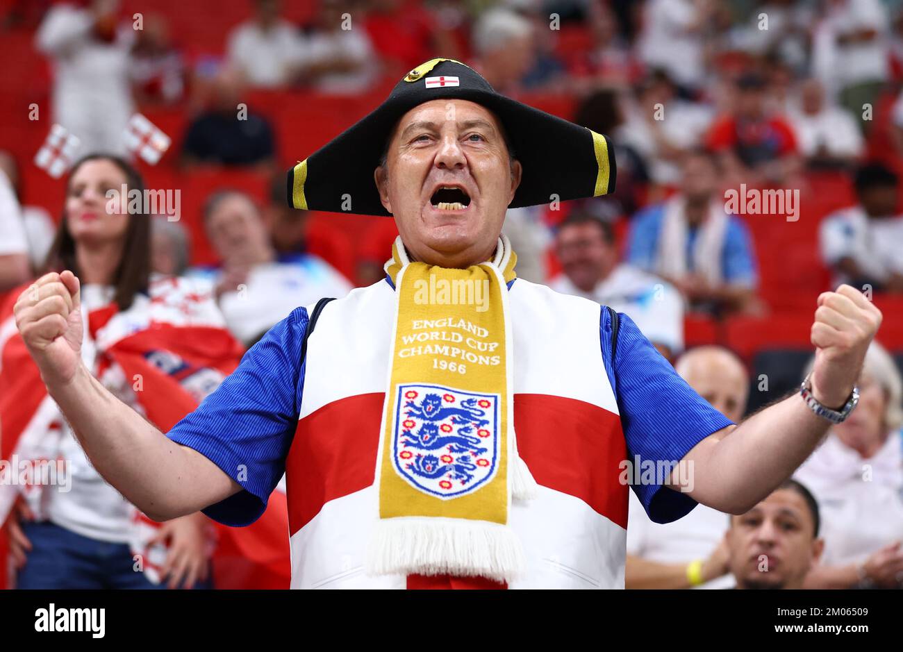Al Khor, Qatar. 4th Dec, 2022. England fan before the FIFA World Cup ...