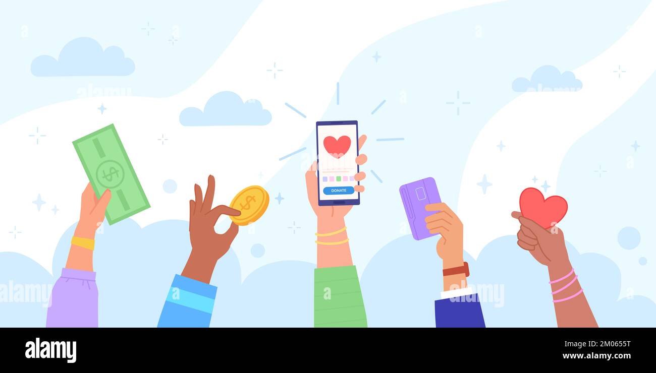 Charity giving food hands hi-res stock photography and images - Alamy