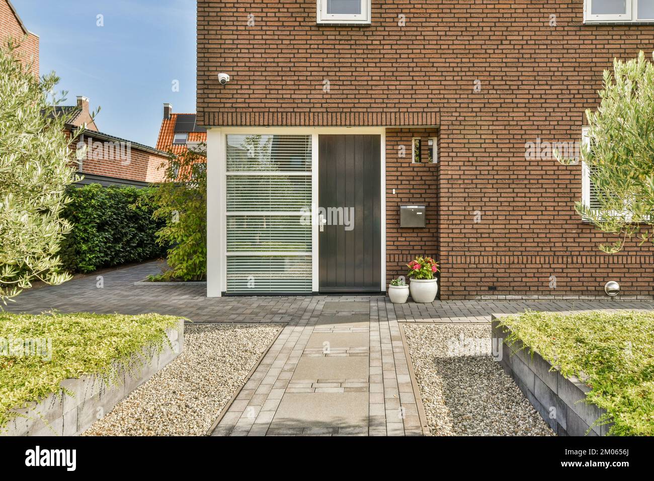 View of street near building with beauty of vegetation outside Stock ...