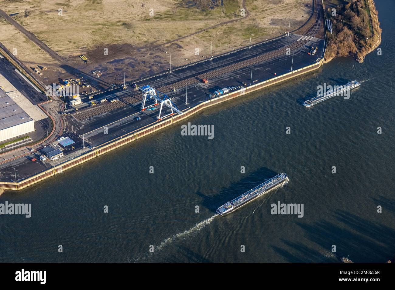 Aerial view, logport VI construction site in Alt-Walsum district in ...