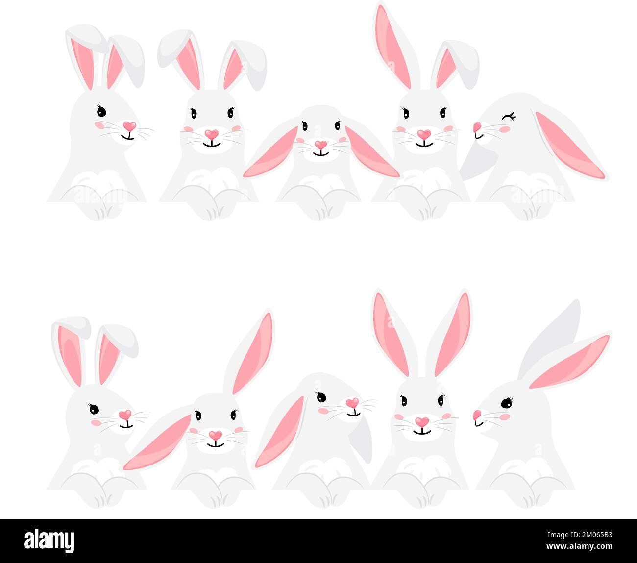 Funny bunny pets collection for your design. Chinese new year symbol ...