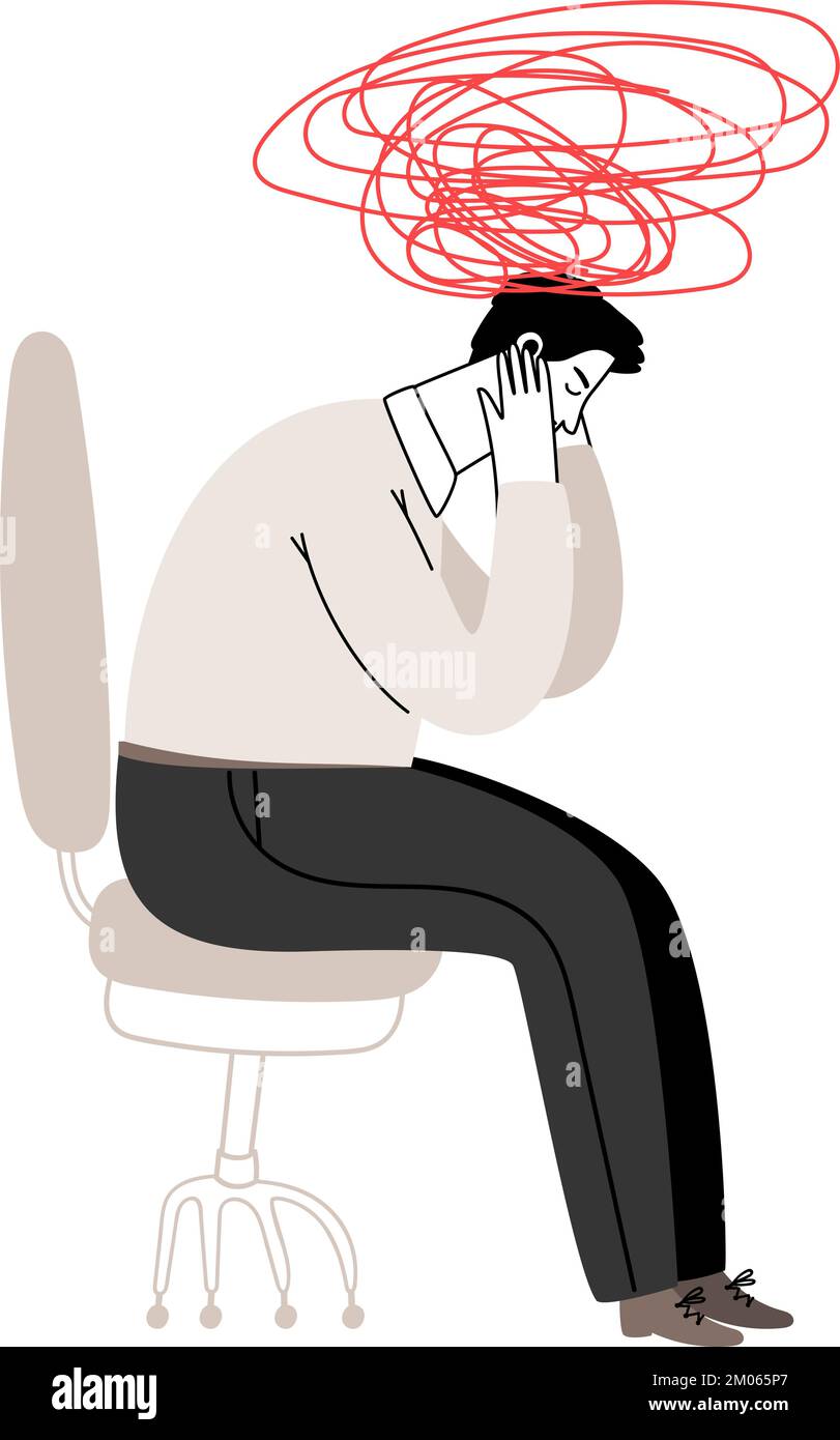 Man mental health problems. Sorrow unhappy dipressed guy isolated ...