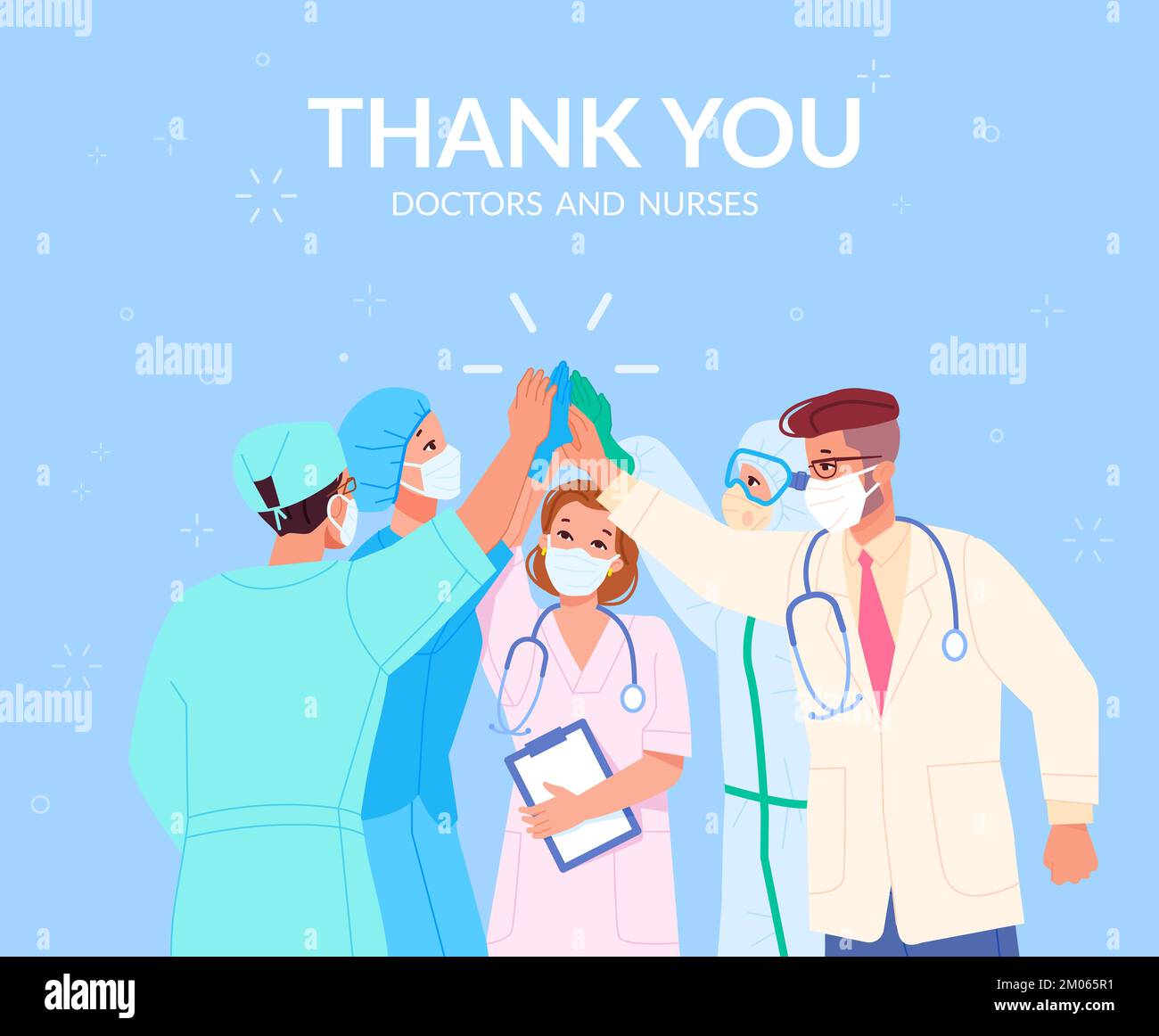 Doctors giving five. Medicals team give 5, happy teamwork ...