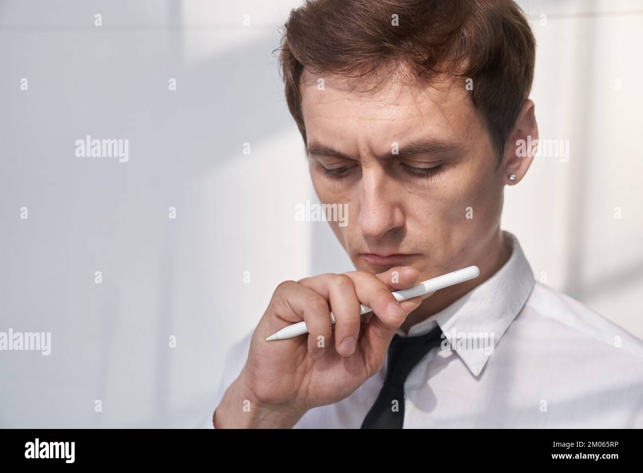 Man face looking up close up shadow hi-res stock photography and images ...