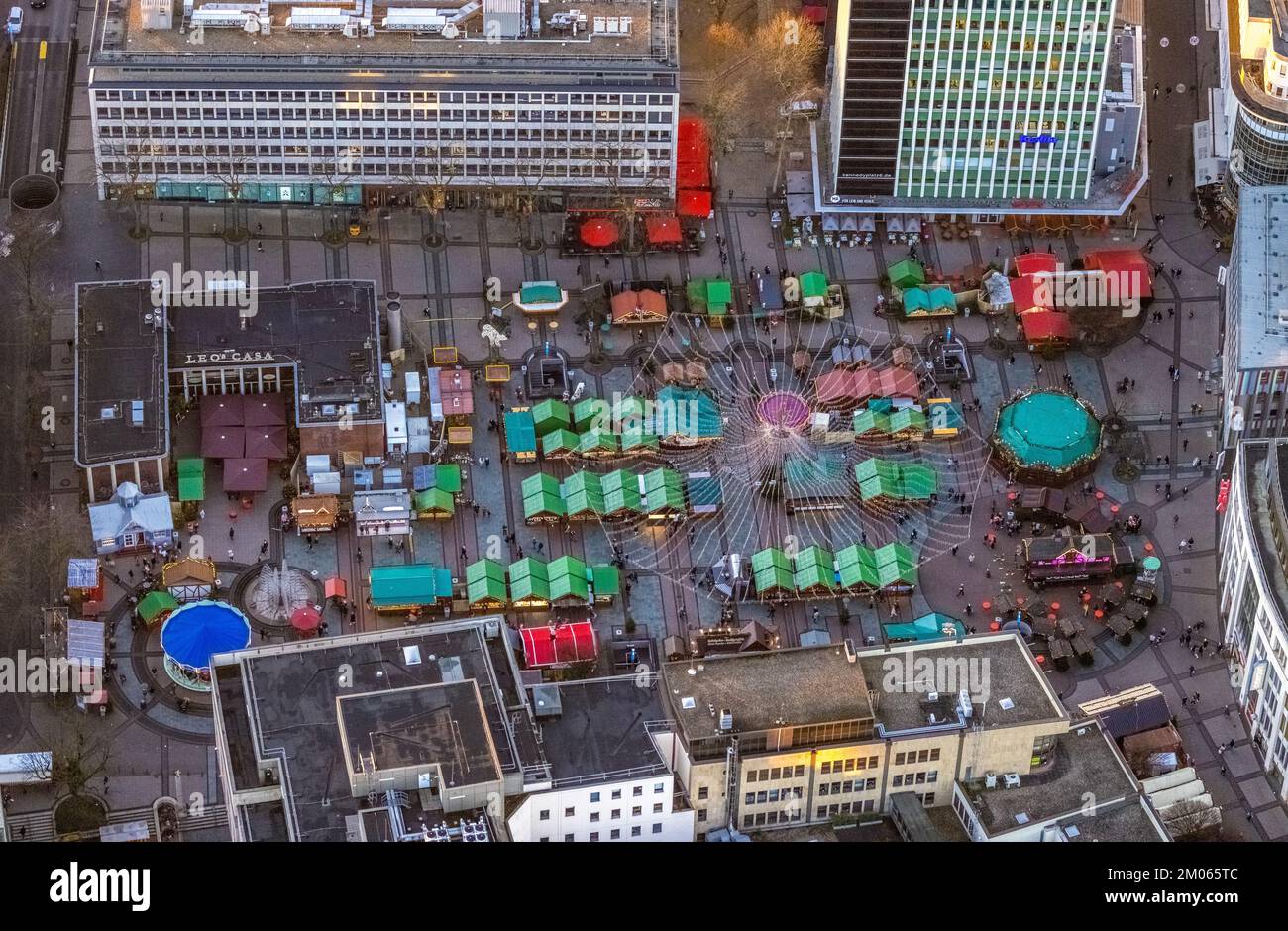 Christmas market at kennedyplatz in city center in essen hi-res stock ...