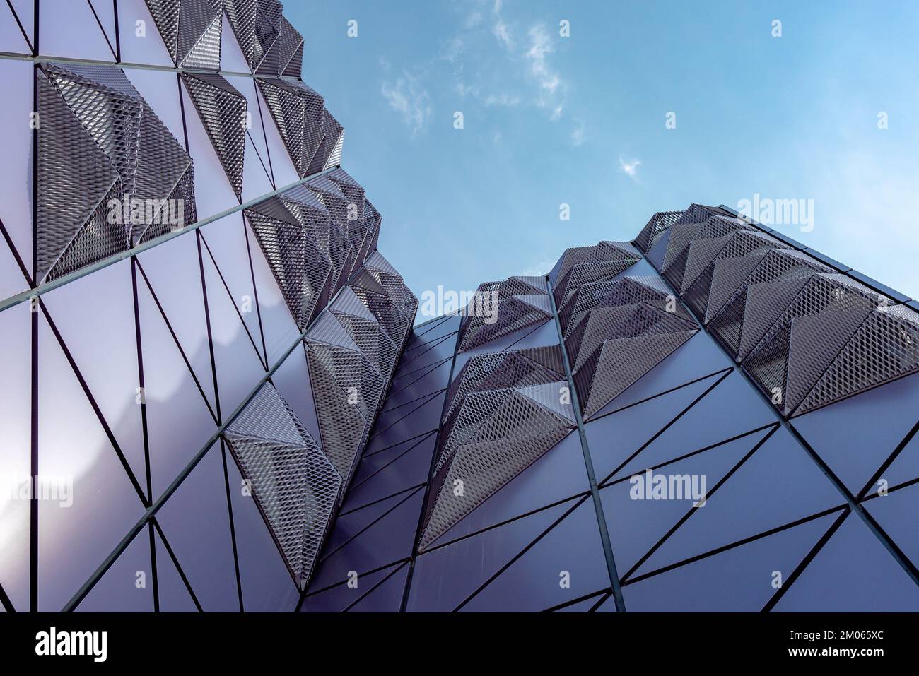 Abstract reflection of modern city facades. Modern office building ...