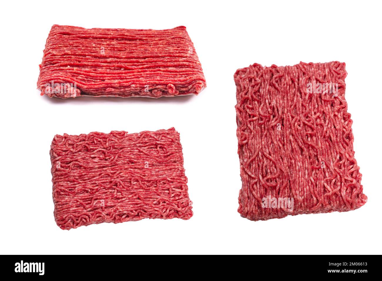 Chopped meat isolated on white background. Top view Stock Photo - Alamy