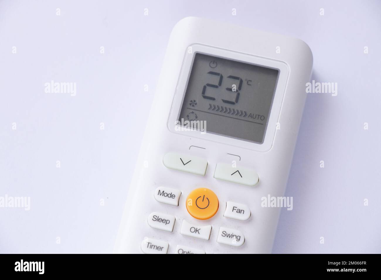 white remote control from air conditioner on a white background Stock ...