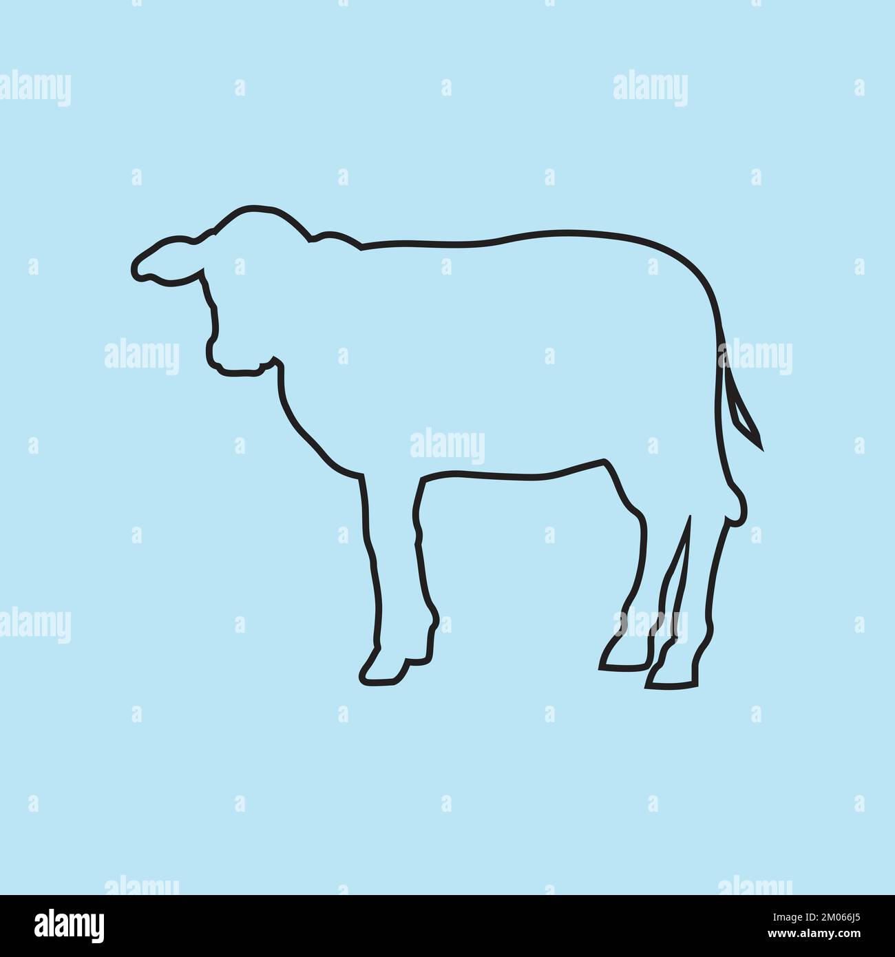 Outline Cow graphic vector design with a sky background Stock Vector ...