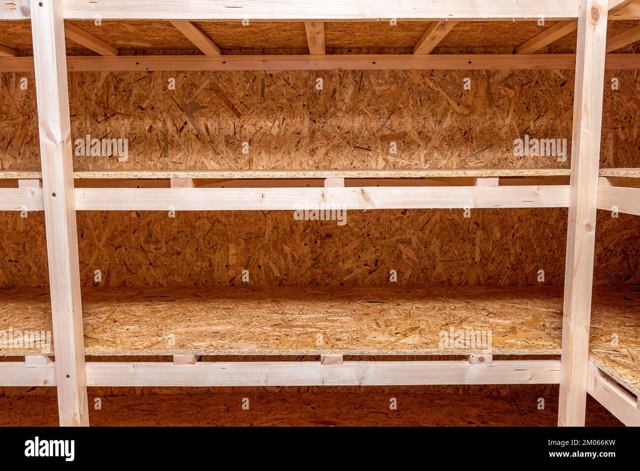 OSB racks, shelves are designed for storing things. Dressing room in ...