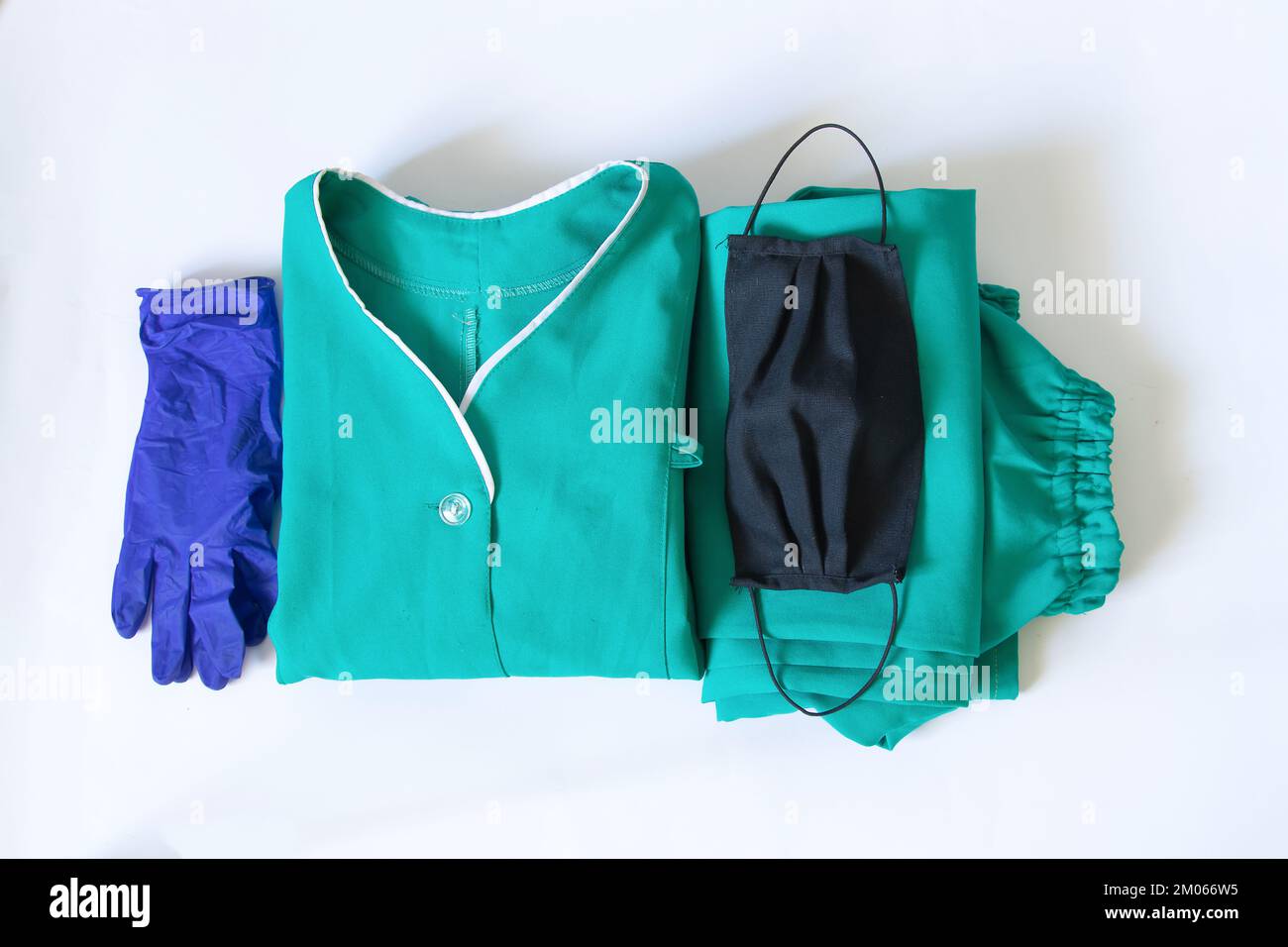 nurse work clothes in ukrainian hospital on white background Stock ...