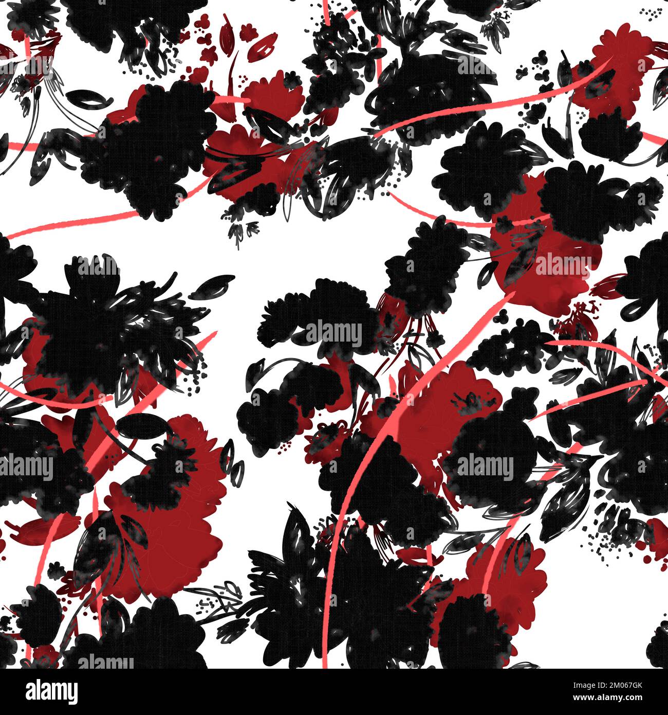 Abstract Seamless Floral Design for Textile Prints Stock Photo - Alamy