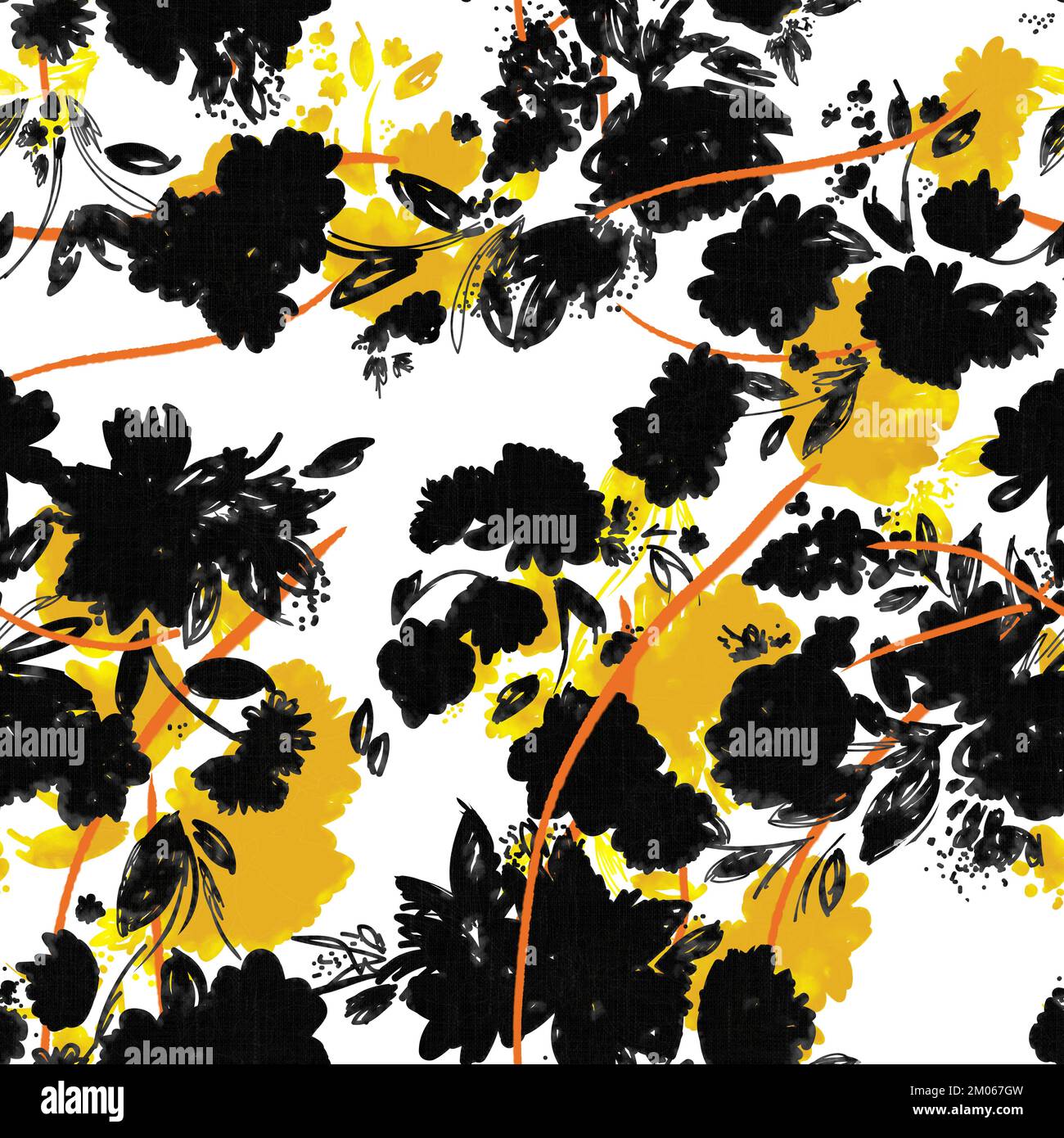 Abstract Seamless Floral Design for Textile Prints Stock Photo - Alamy