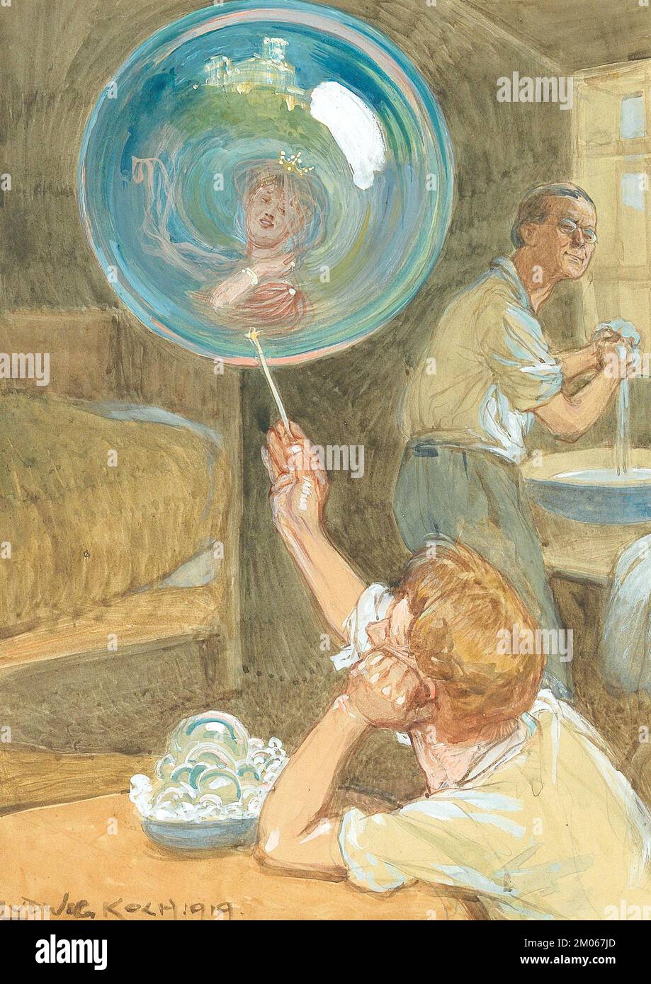 Ludwig Koch - Dreamer with Soap Bubbles - 1919 Stock Photo - Alamy