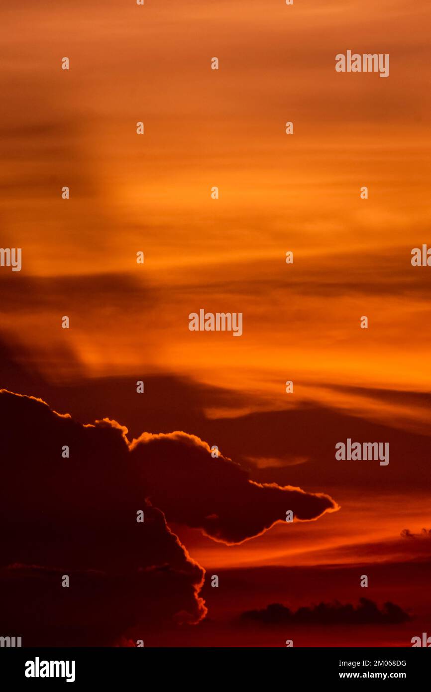 Beautiful Dramatic orange sunset and sunrise sky with clound nature ...