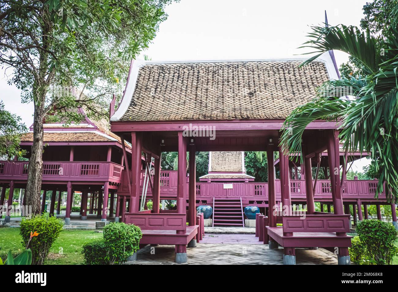 Thai traditional house , Asia culture architecture with reopical garden ...