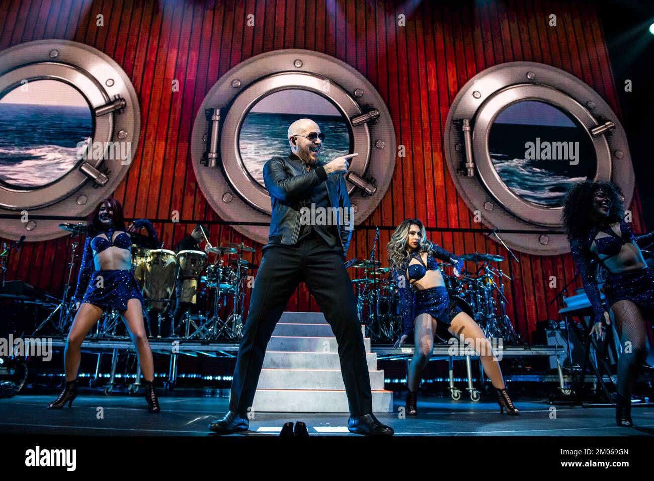 San Jose, USA. 03rd Dec, 2022. Pitbull performs during 99.7 Now's ...