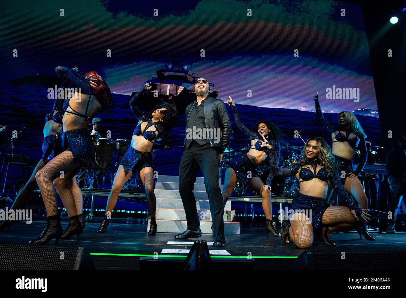Pitbull performs during 99.7 Now's Poptopia 2022 at SAP Center on ...