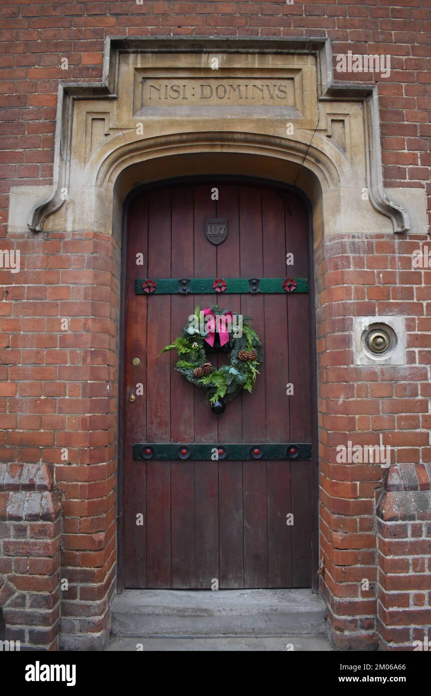 Festive door at Rothenburg House in Stony Stratford Stock Photo - Alamy