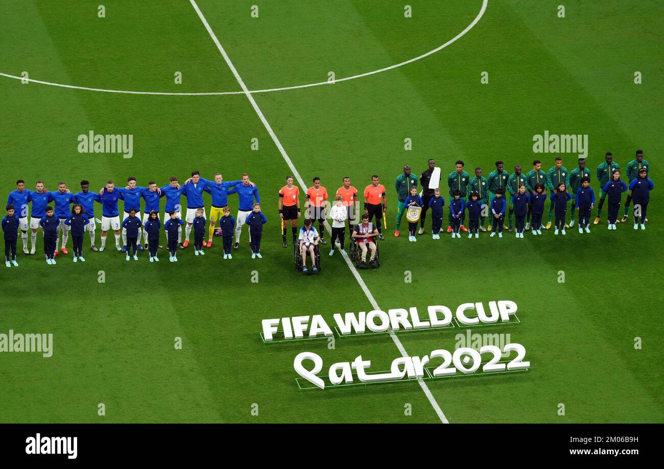 England and Senegal players line up ahead of the FIFA World Cup Round ...