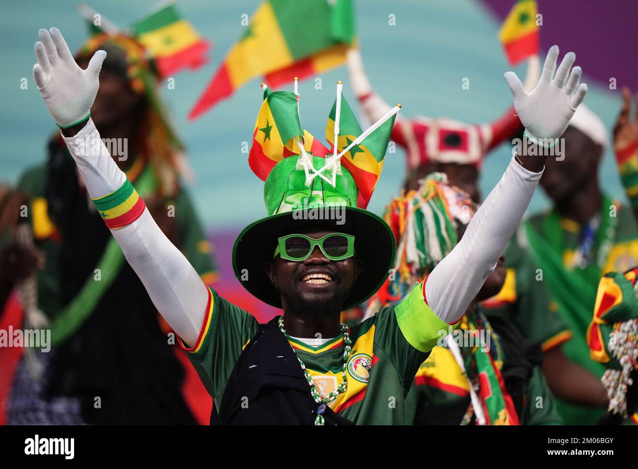 Senegal fans during the FIFA World Cup Qatar 2022 match, round of 16 ...