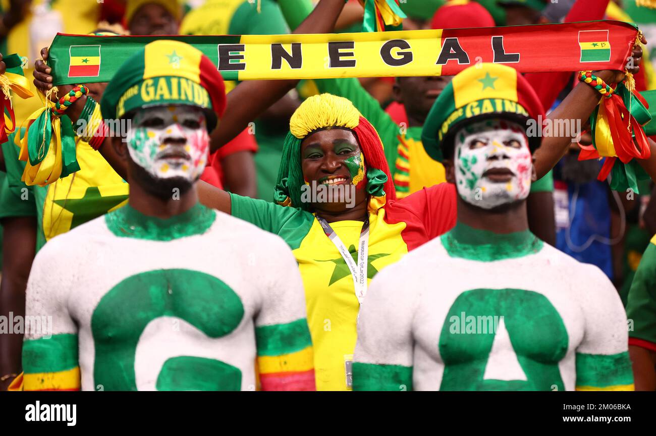Al Khor, Qatar. 4th Dec, 2022. Senegal fans during the FIFA World Cup ...