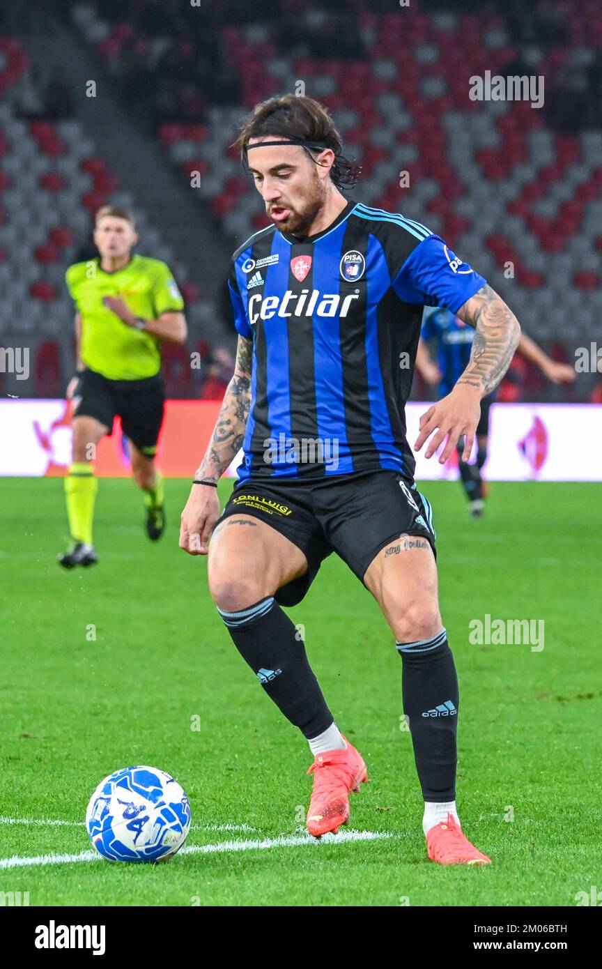 San Nicola stadium, Bari, Italy, December 04, 2022, Pisa's Ettore ...