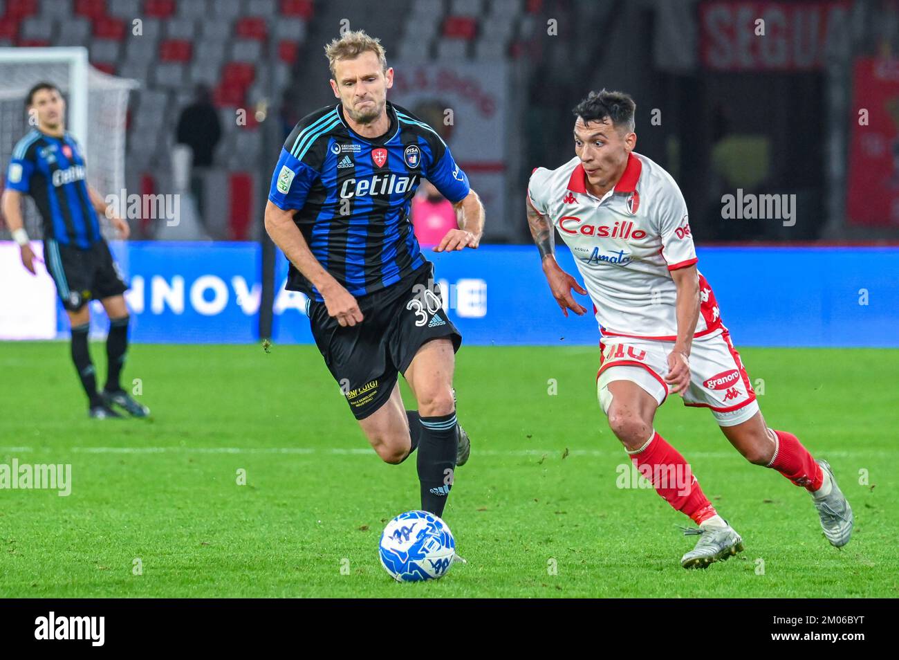 San Nicola stadium, Bari, Italy, December 04, 2022, Pisa's Alessandro ...