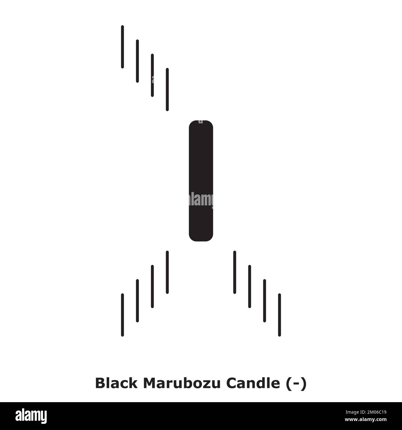 Black Marubozu Candle - Bearish - White & Black - Round - Bearish ...