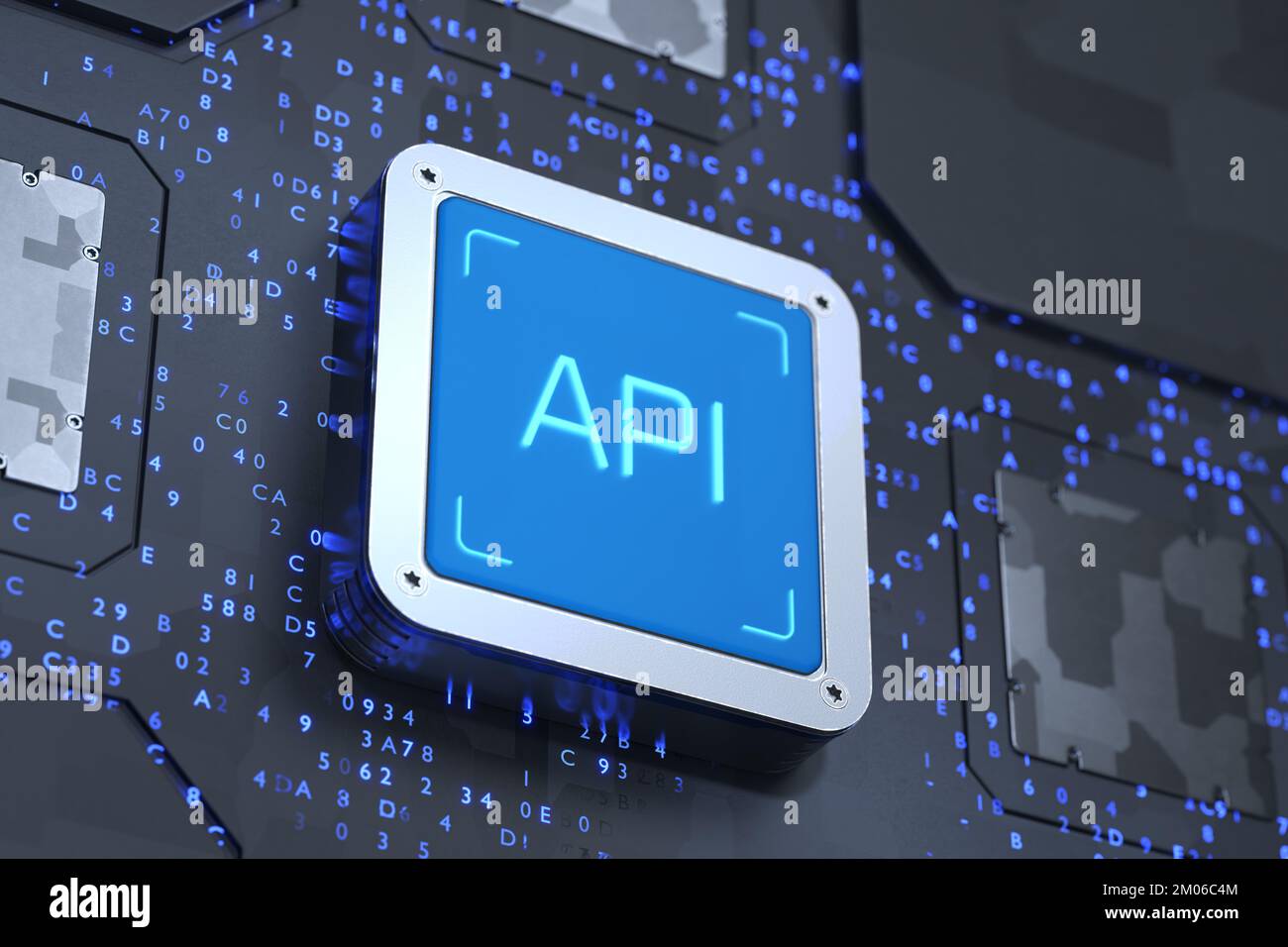 Application Software Development Tool Api Halographic Inscription On An Abstract Technological