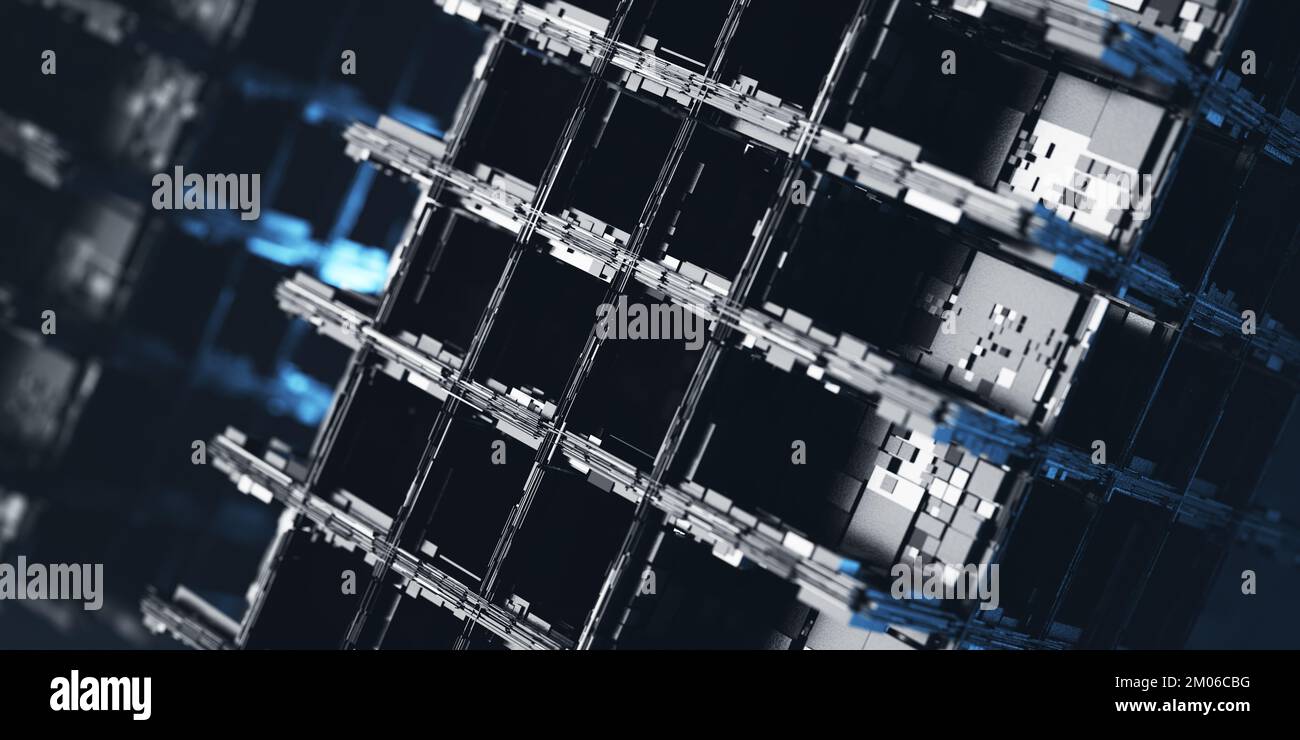 Technological complex data structure. Big data concept. Abstract ...