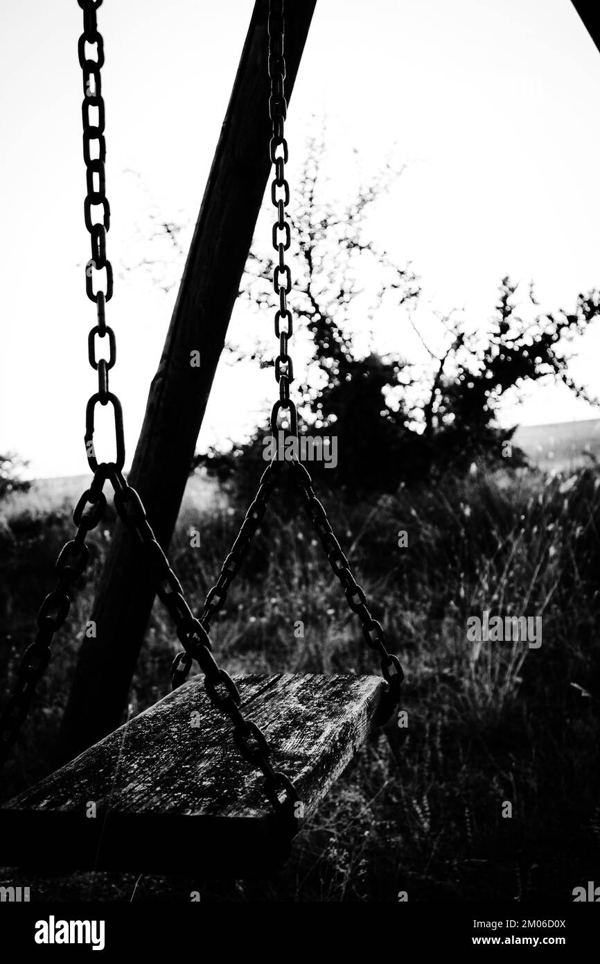 Old wooden swing hi-res stock photography and images - Alamy