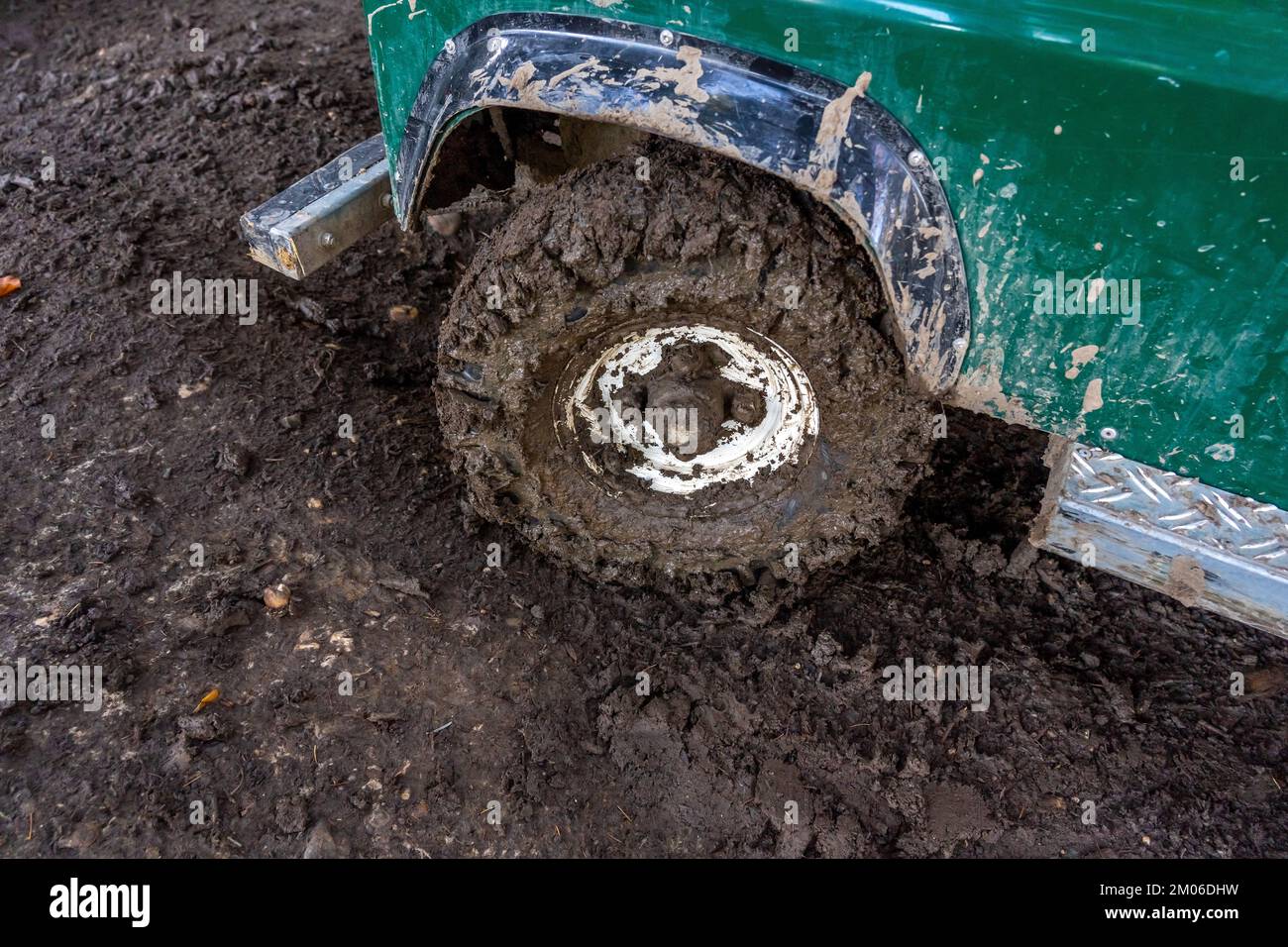 Close up of the wheel in the mud. Extreme form of entertainment for ...