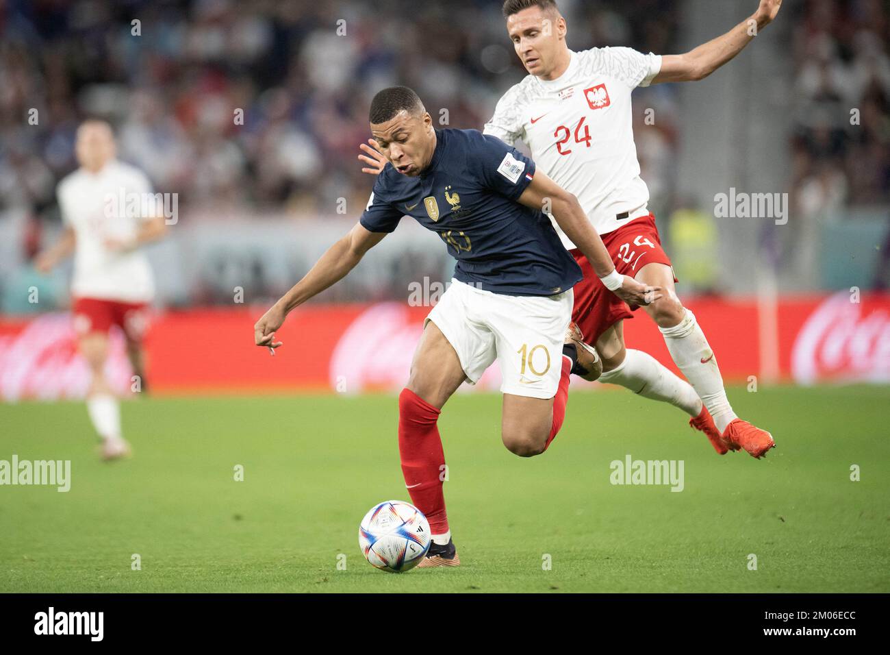 Kylian Mbappe of France in action during the FIFA World Cup Qatar 2022 ...