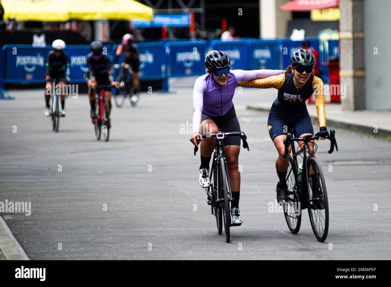 Cyclists from Bogota, participate on the criterium race organized by Corferias during the biciGO ...