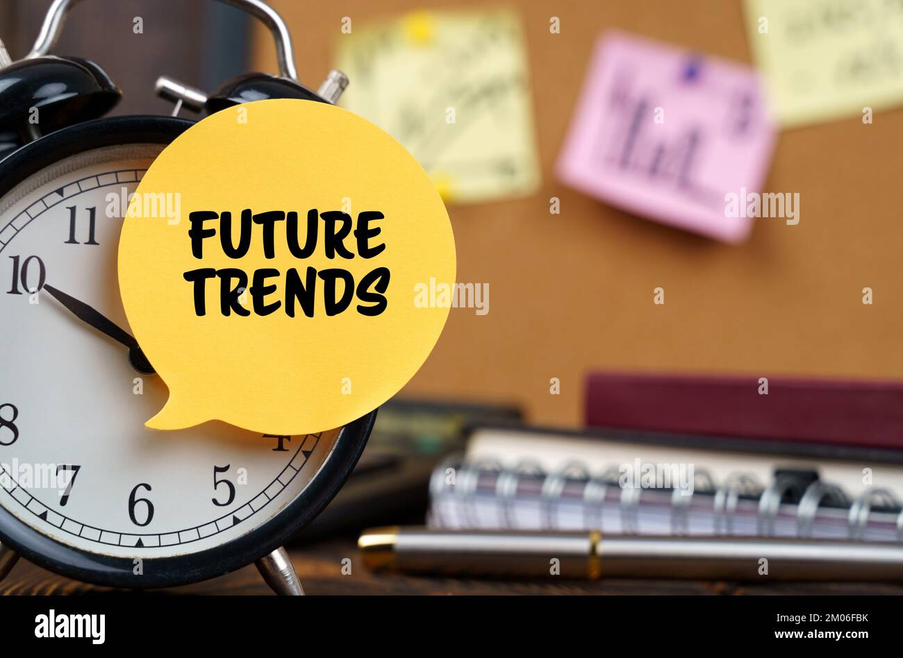 Business concept. The alarm clocks have a sticker with the inscription ...