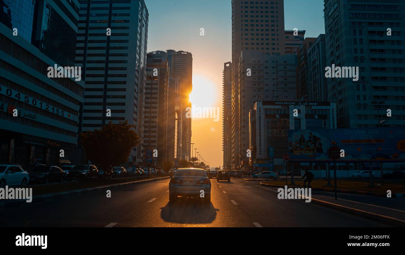 Sharjah downtown skyline blue hi-res stock photography and images - Alamy